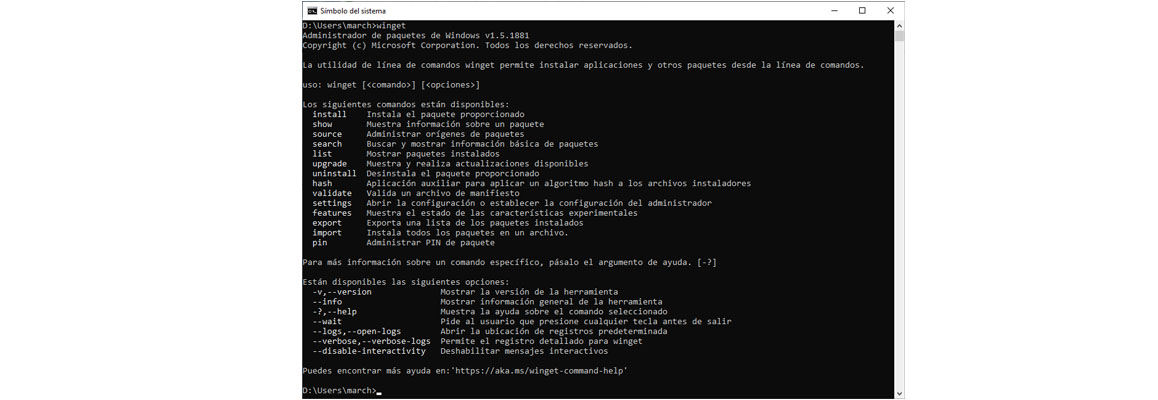 Actualización de programas por CMD