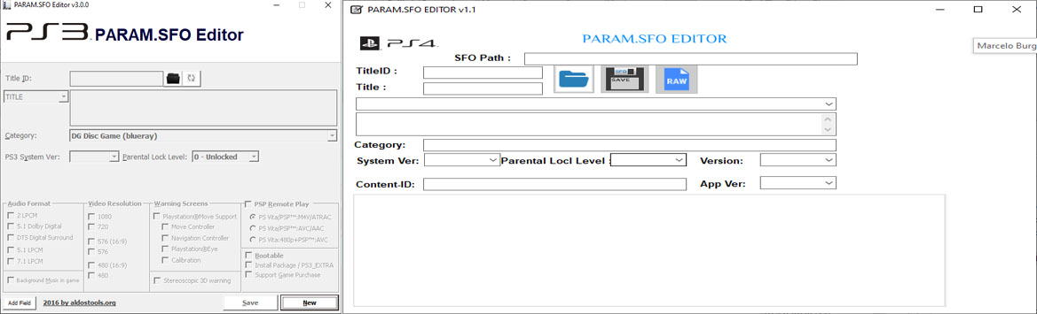 PS3 PARAM SFO Editor